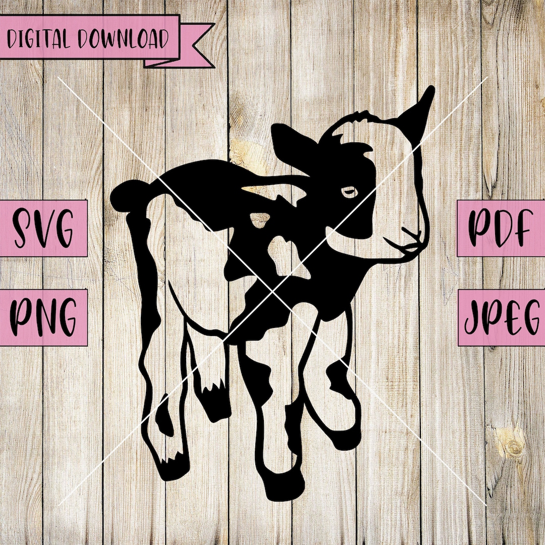 Baby Cow Svg, Baby Cow Clipart, Cow Decal, Calf Svg, Baby Animal Svg ...