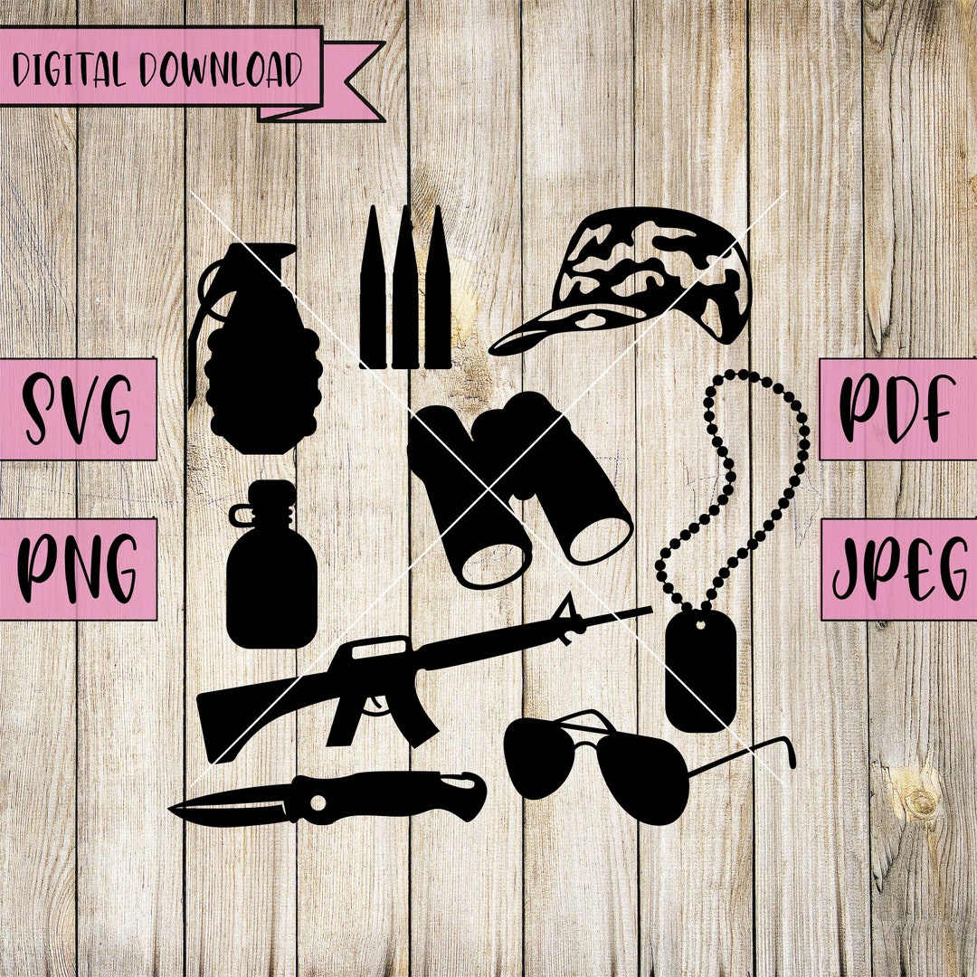 Army Accessories Svg, Army Svg, Army Decal, Military Svg, Soldiers Svg ...