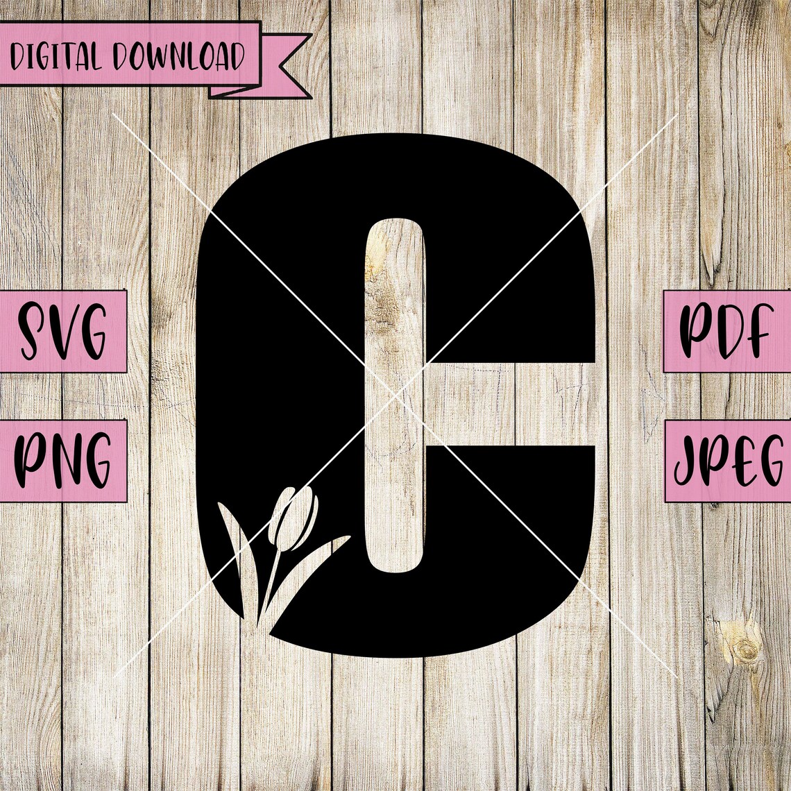 Floral Letter C Svg Alphabet Clipart Alphabet Decal Letters - Etsy
