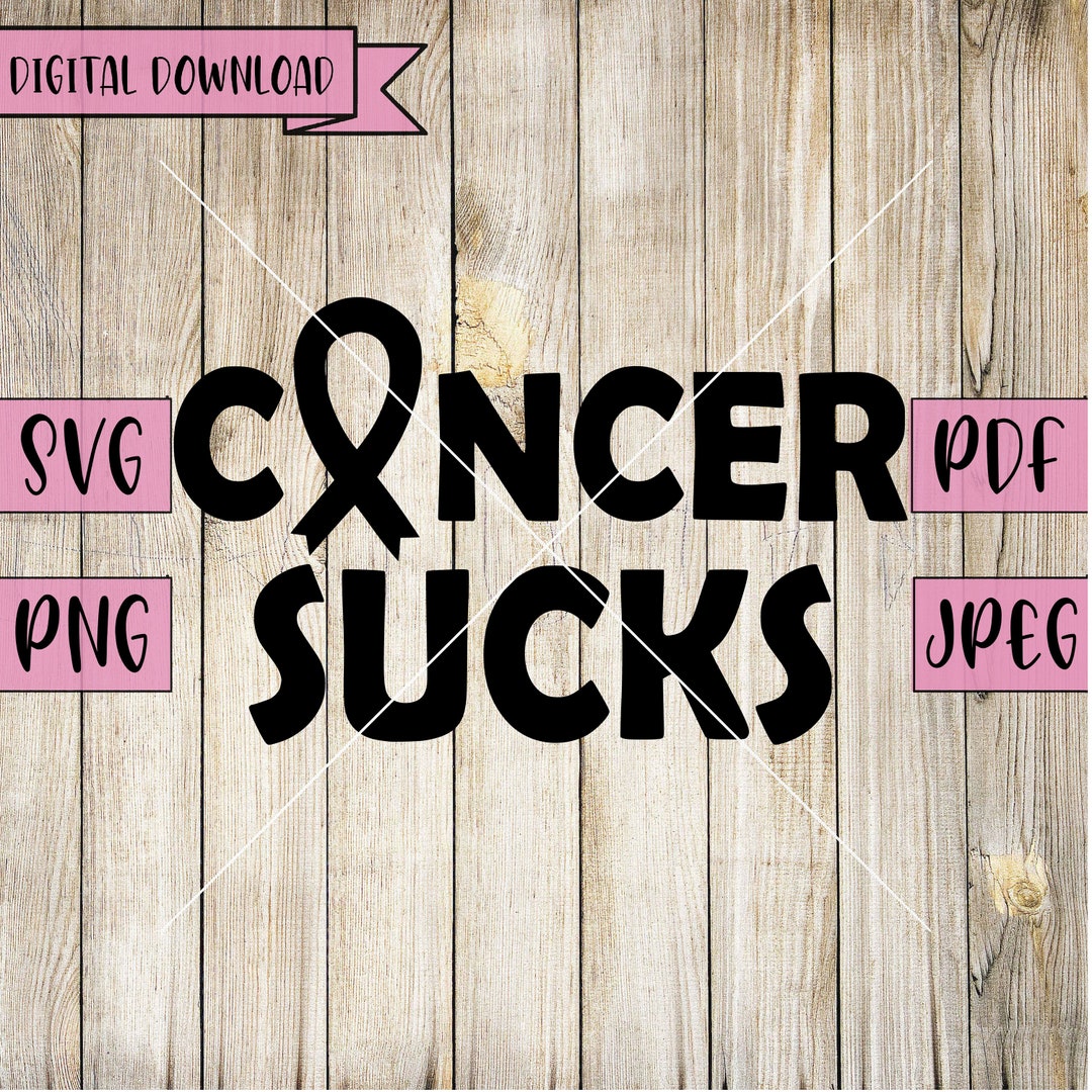 Cancer Sucks Svg, Cancer Svg, Cancer Awareness, Cancer Ribbon Decal ...