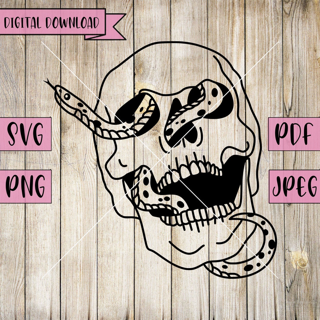 Snake Skull Svg, Skull Svg, Skull Head Svg, Snake Head Svg, Skull Snake ...
