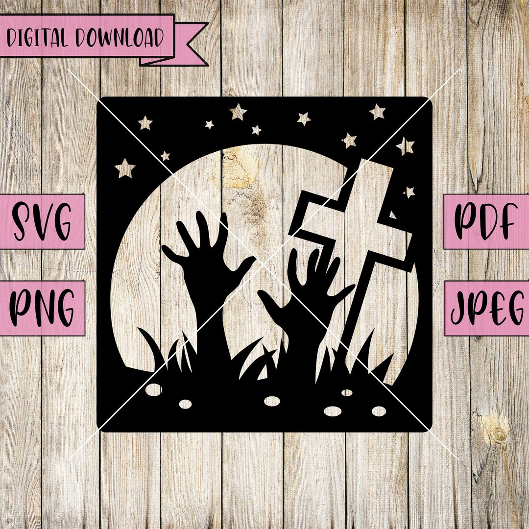 Haunted Graveyard Svg, Zombie Svg, Halloween Svg, Rising Dead Svg ...
