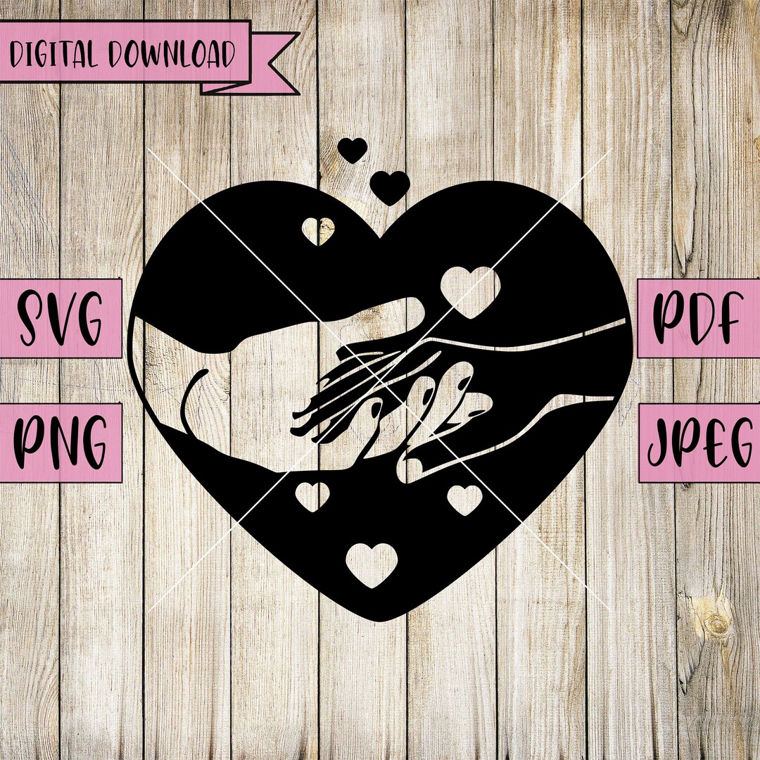 Couples Heart Svg, Together Svg, Holding Hands Decal, Dating Svg ...