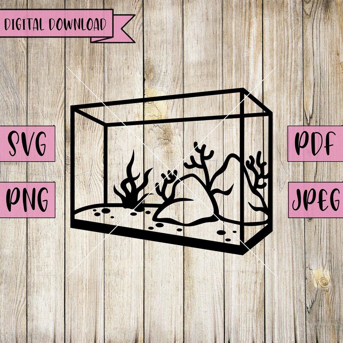 Aquarium Svg Fish Tank Clipart Tank Decal Fish Svg Fish - Etsy