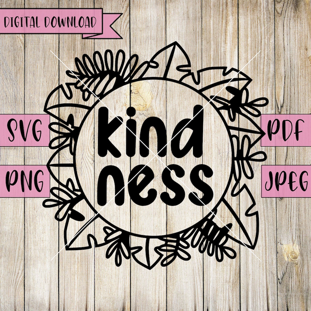 Kindness Wreath SVG, Word Art Decal, Cricut, Silhouette (digital ...