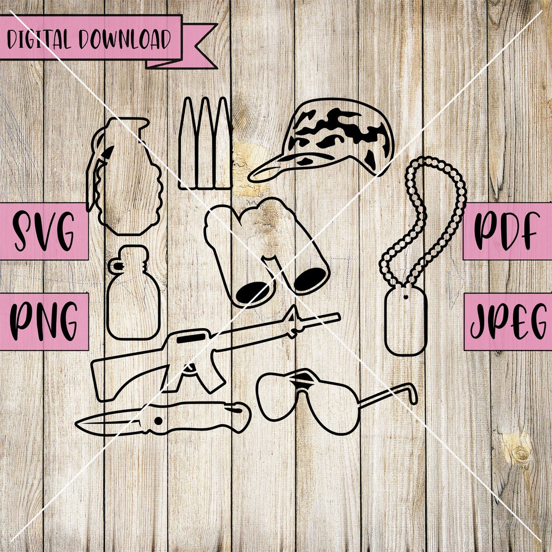 Military Svg, Army Svg, Military Vector, Army Accessories Svg, Military ...