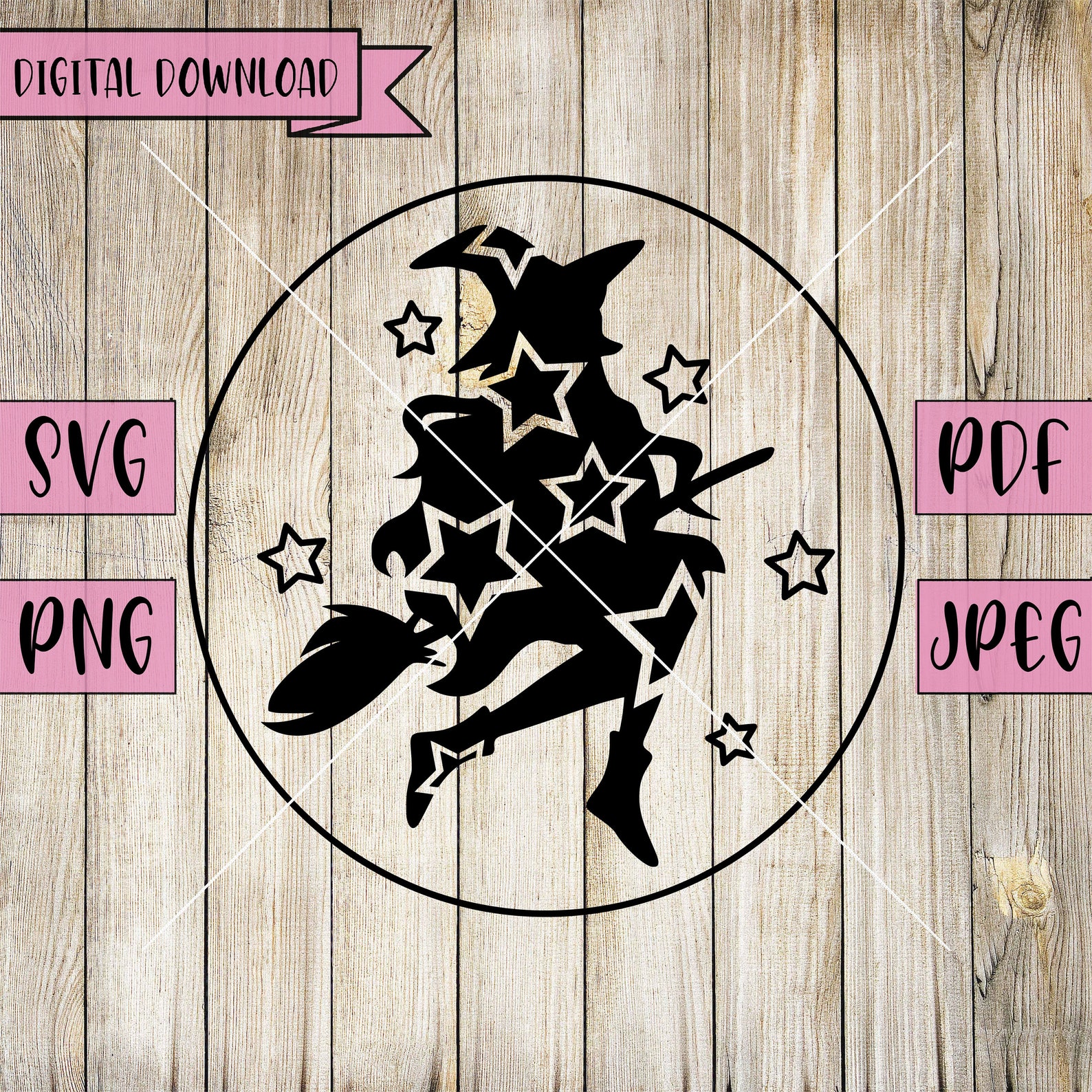 Flying Witch SVG, Halloween Witch Decal (digital Download) - Etsy