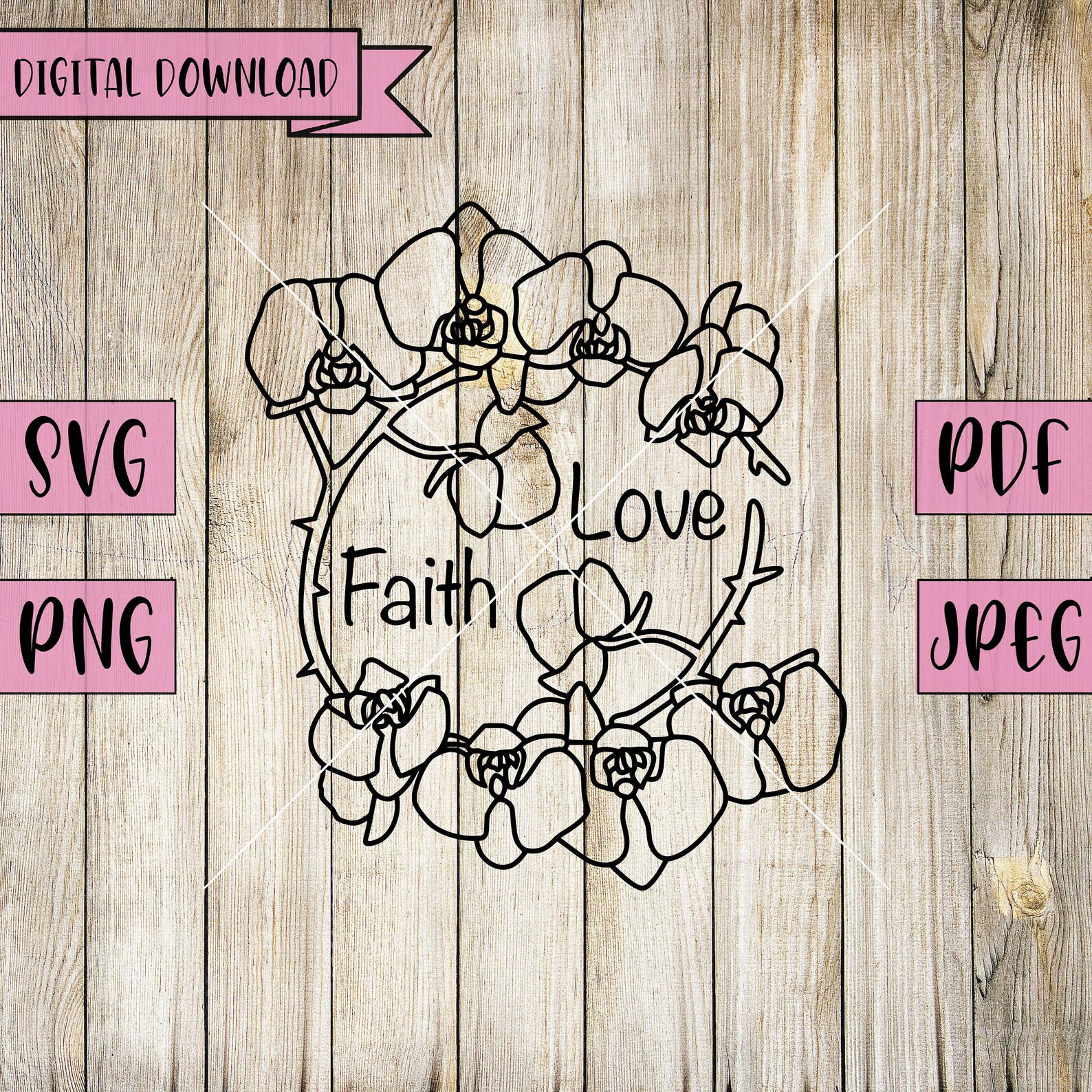 Faith Svg Flower Clipart Love Decal Faith Quote Svg - Etsy