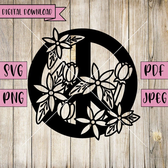 Flower Peace Sign Svg Peace Svg Flower Svg Peace Sign Svg | Etsy