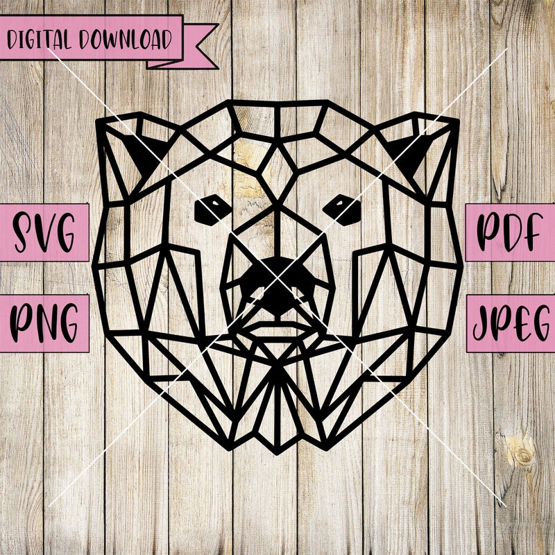 Geometric Bear Art - Etsy