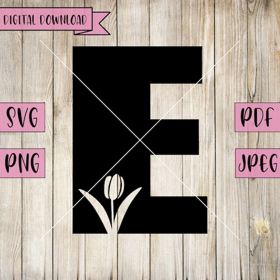 Letter E Svg Alphabet Clipart Floral Alphabet Decal Letters - Etsy