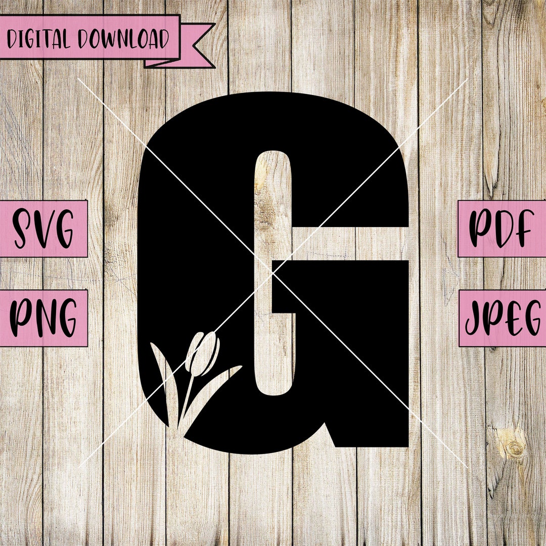 Letter G Svg, Alphabet Clipart, Floral Alphabet Decal, Letters Svg ...