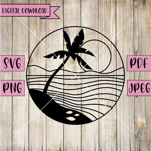 Beach Svg Beach Decor Sunset Svg Ocean Clipart Sunset - Etsy