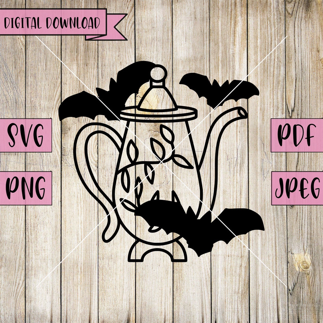 Bat Tea Kettle SVG, Halloween Bats Decal (digital Download) - Etsy