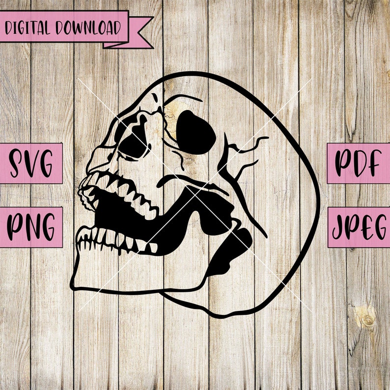 Skull Svg, Skull Svg, Skull Head Svg, Open Skull Head Svg, Skull Mouth ...