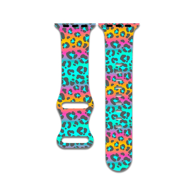 Rainbow Leopard Print Apple Watch Band - Etsy