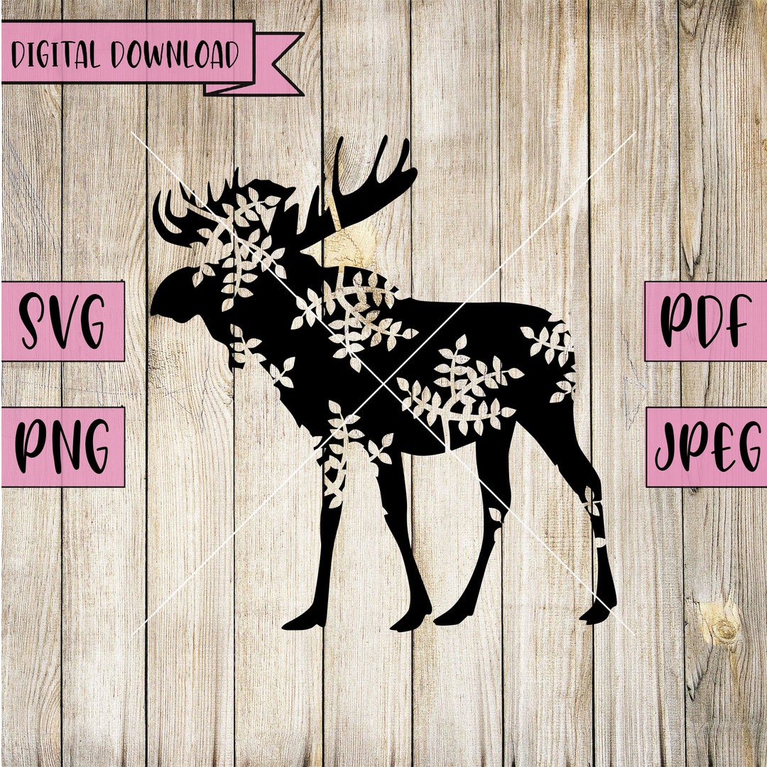 Moose Mandala SVG, Leaves Animal Clipart (digital Download) - Etsy