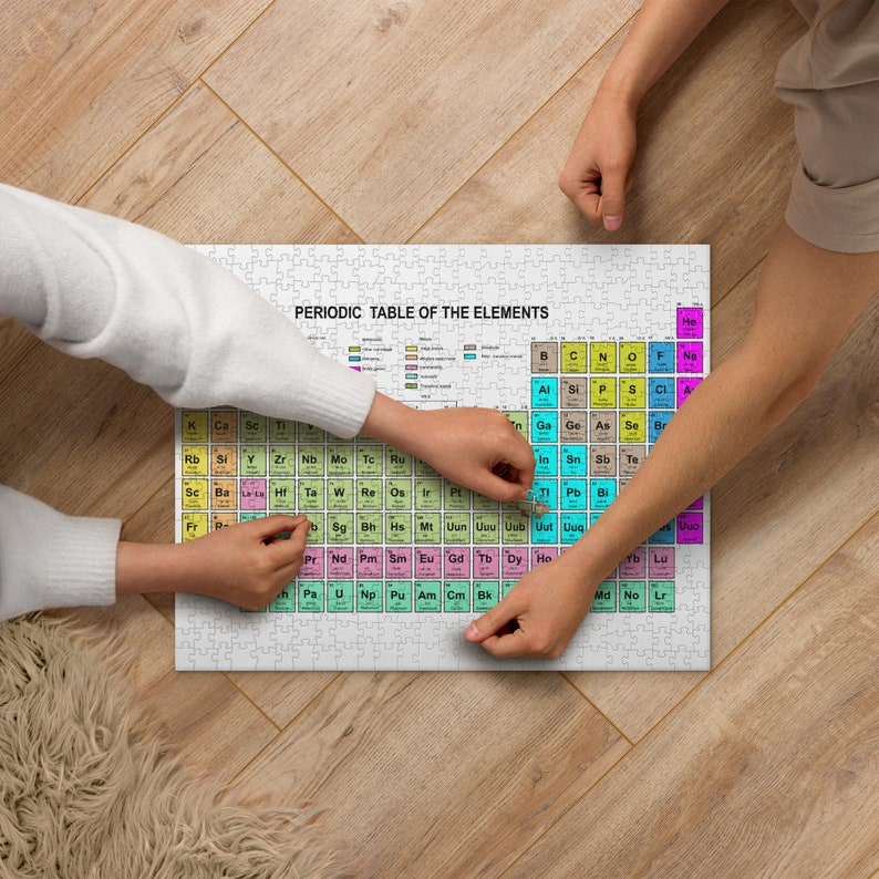 Periodic Table of Elements Jigsaw Puzzle Board to Learn Chemistry Names ...