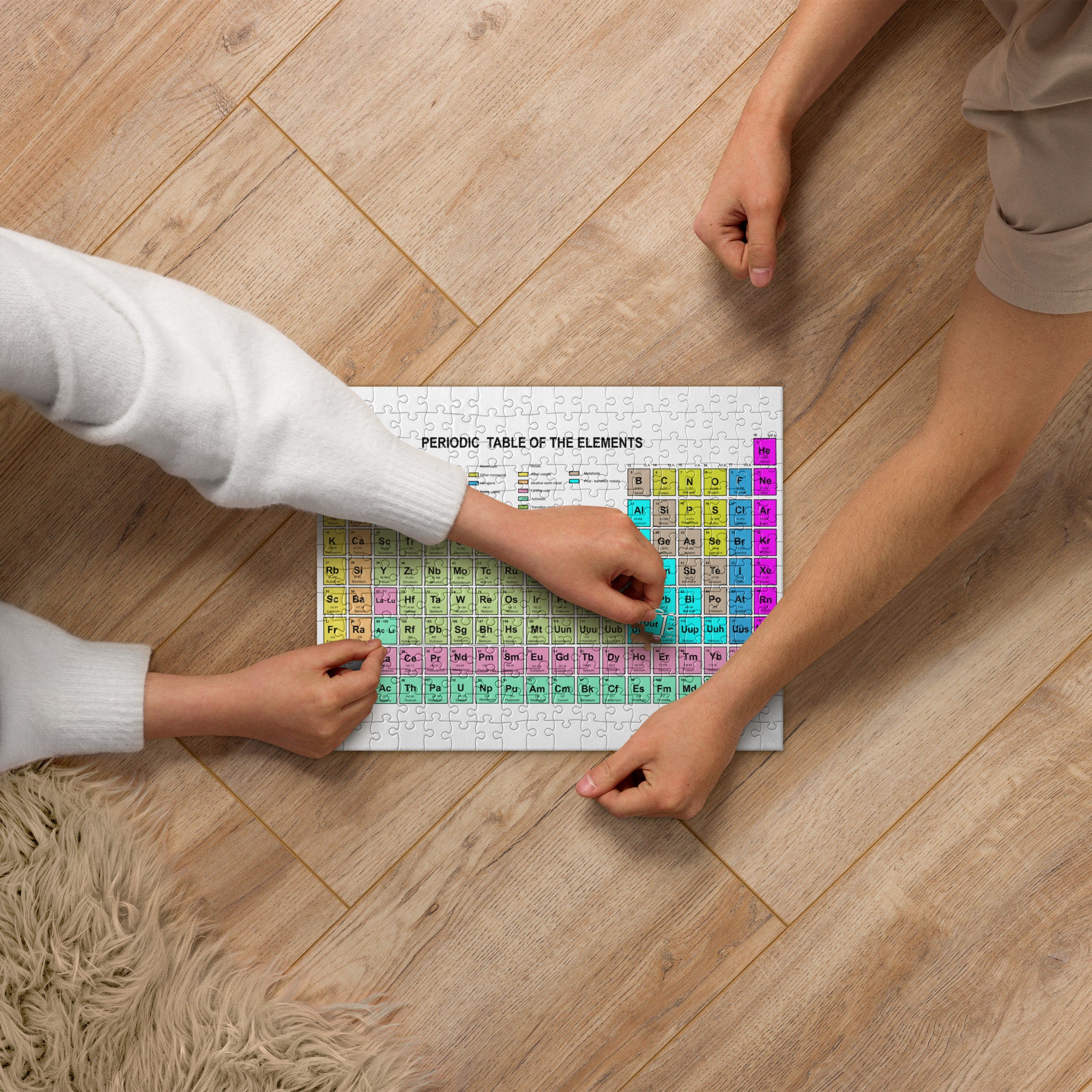 Periodic Table of Elements Jigsaw Puzzle Board to Learn Chemistry Names ...