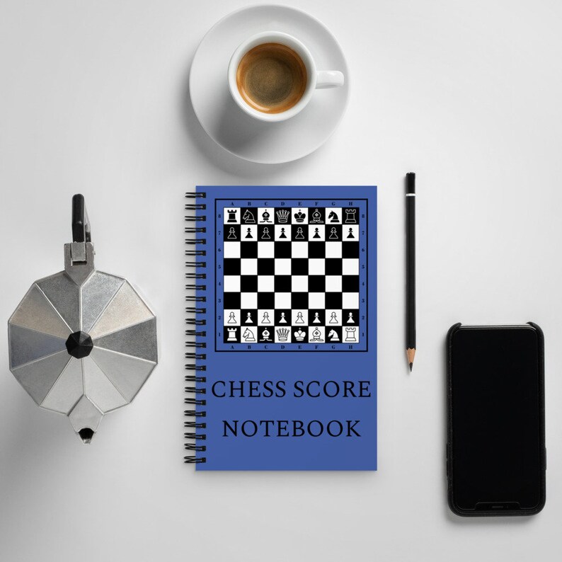 Chess Score Notebook for Notation 140 Dotted Blank Pages Metal Spiral ...