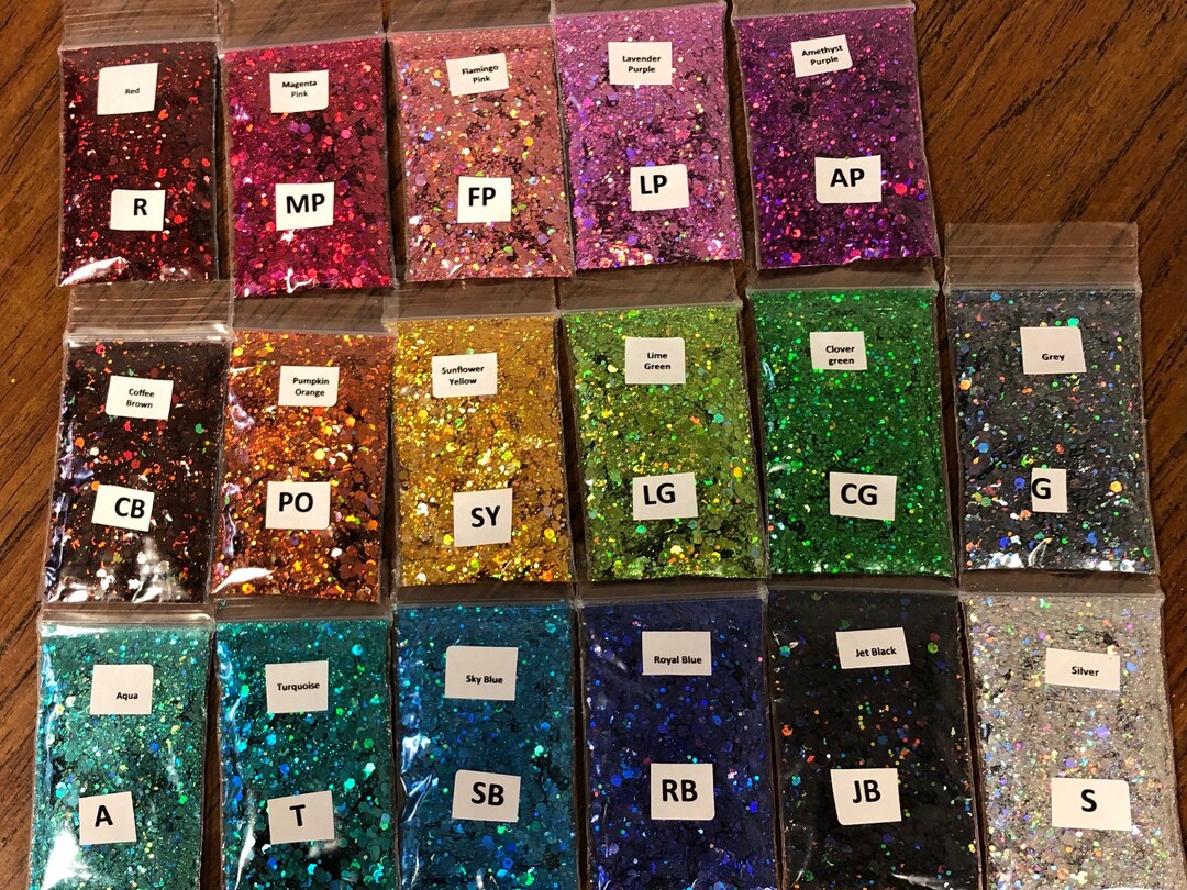 Holographic Chunky Glitter Bundles// 17-color Chunky Mix Rainbow ...