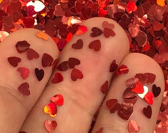 Red Holographic Heart Shaped Glitter 3mm | Etsy