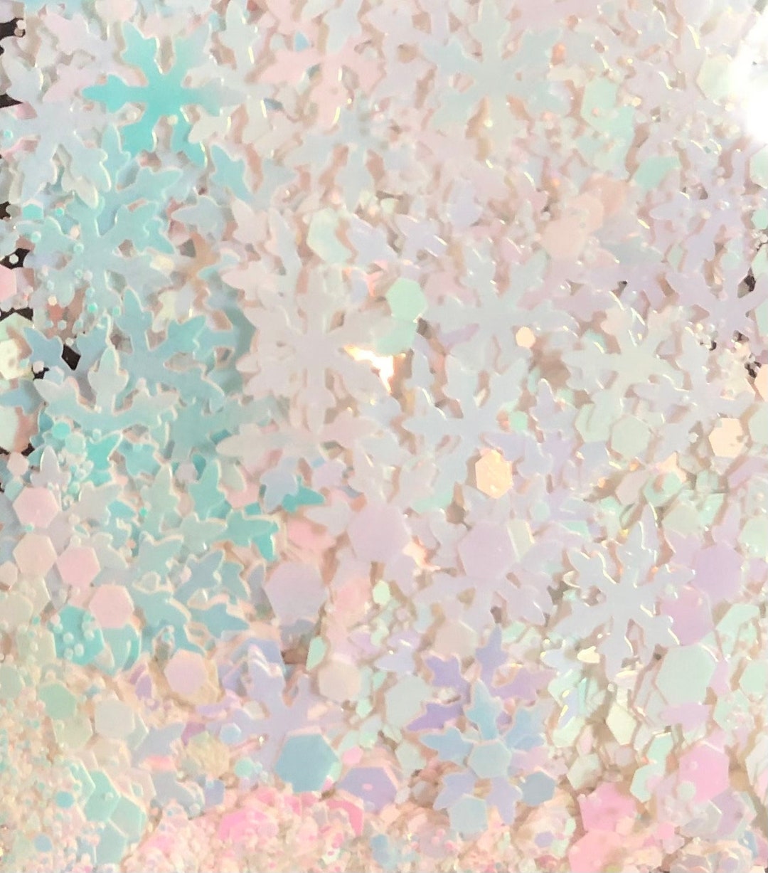 Snowfall- Iridescent Snowflake Chunky Mix - Etsy