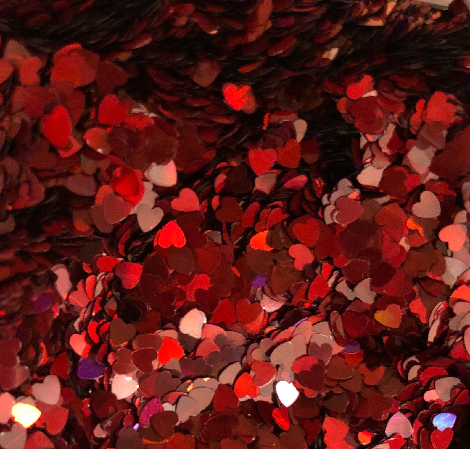 Red Holographic Heart Shaped Glitter 3mm - Etsy