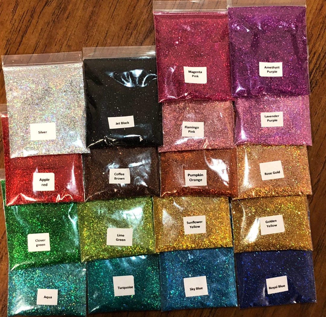 Holographic Fine Glitter Bundles// 18-color Fine Rainbow Holographic ...