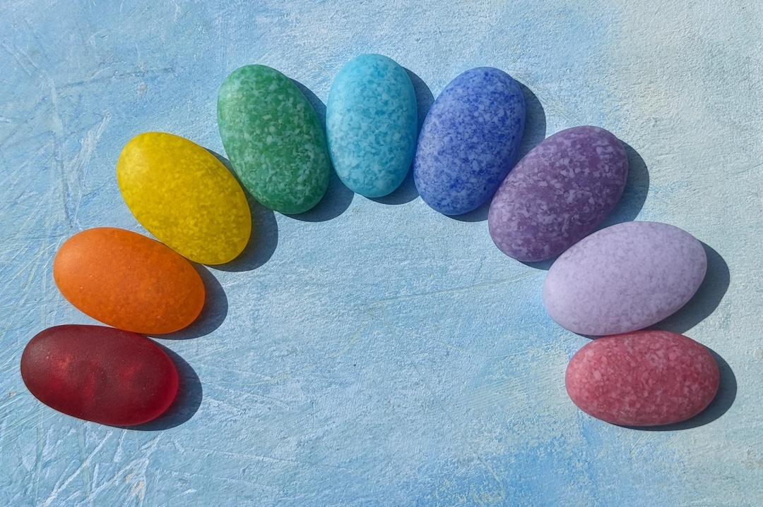 9 Seaglass Feel Memory Pebbles Encasing Ashes, Fur, Hair, or Sand ...