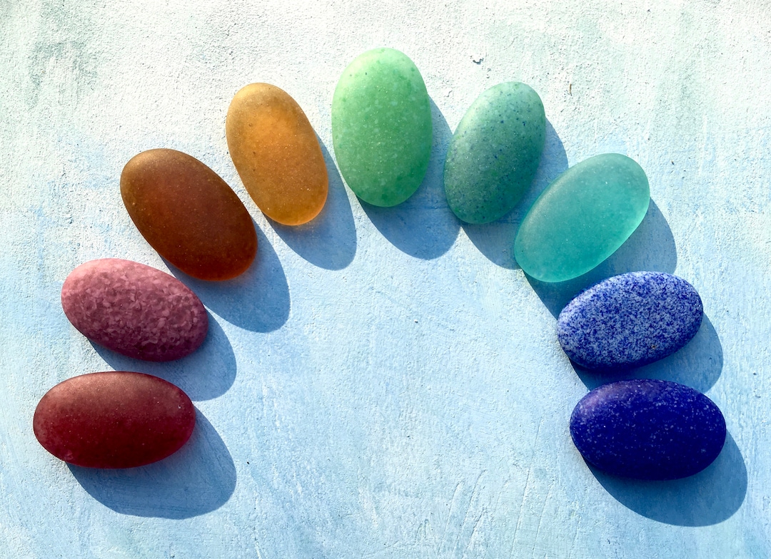 9 Seaglass Feel Memory Pebbles Encasing Ashes, Fur, Hair, or Sand ...