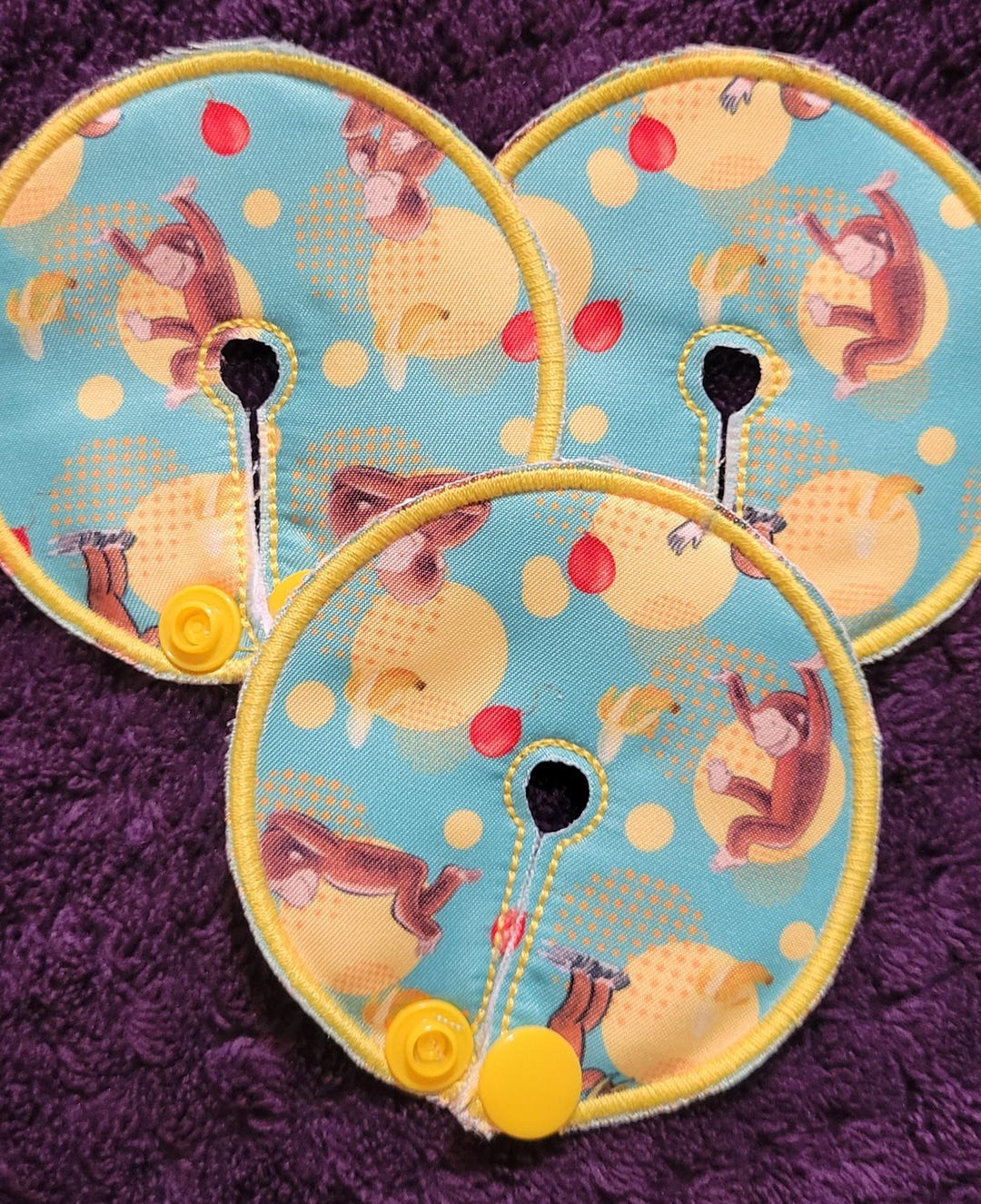 3" G Tube Pad, Curious Monkey, Snap Closure - Etsy