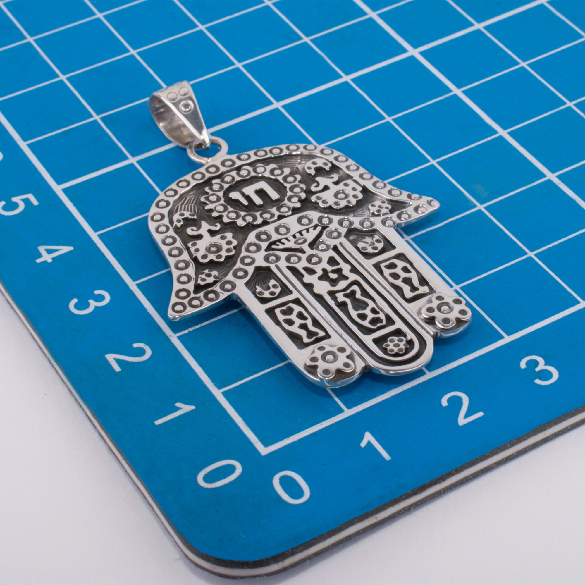 Silver Hamsa Pendant, Fatima Hand Necklace, Sacred Jewelry, Eternity ...