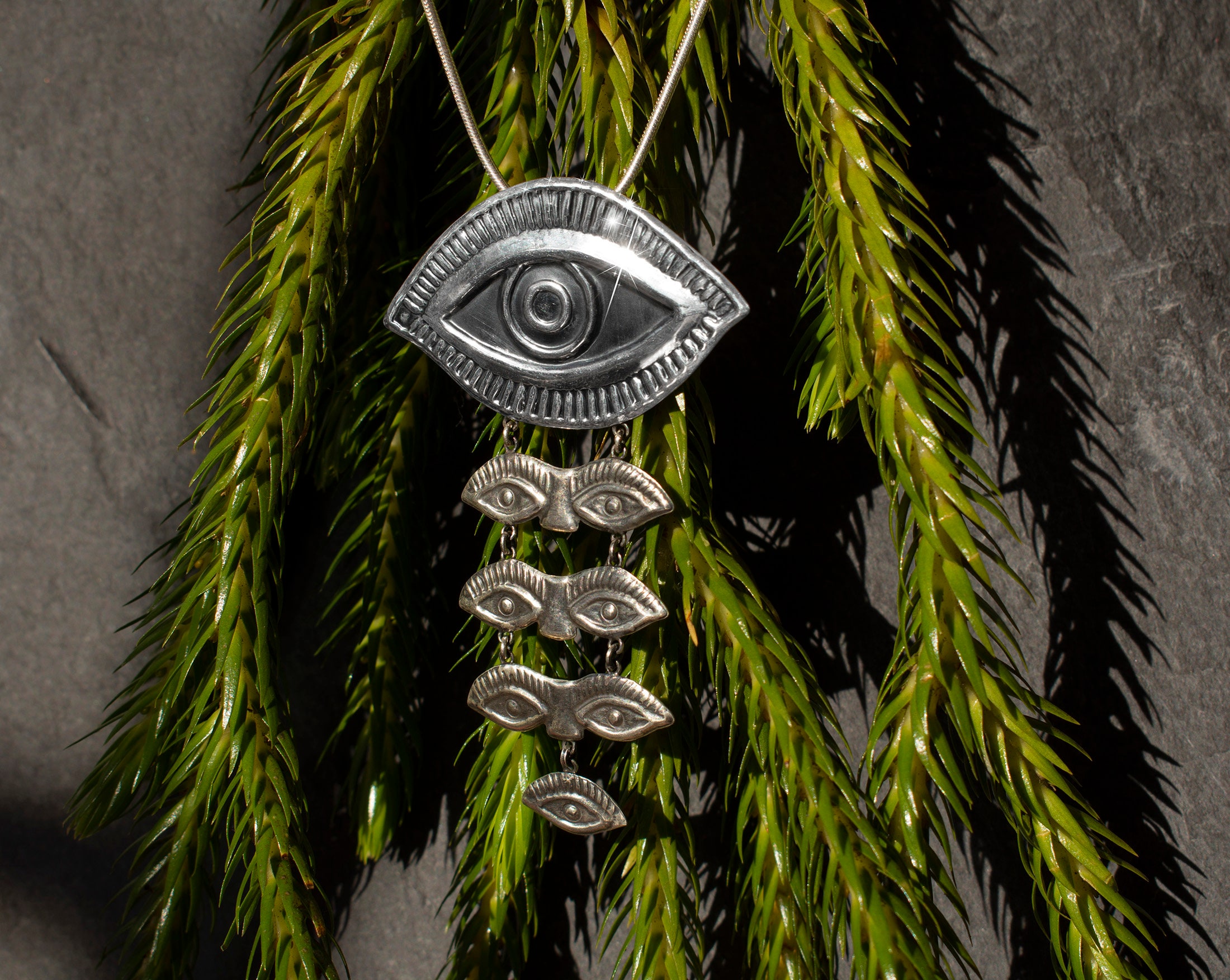 Magic Eye Necklace, Handmade Pendant, Sterling Silver, Esoteric Jewelry ...