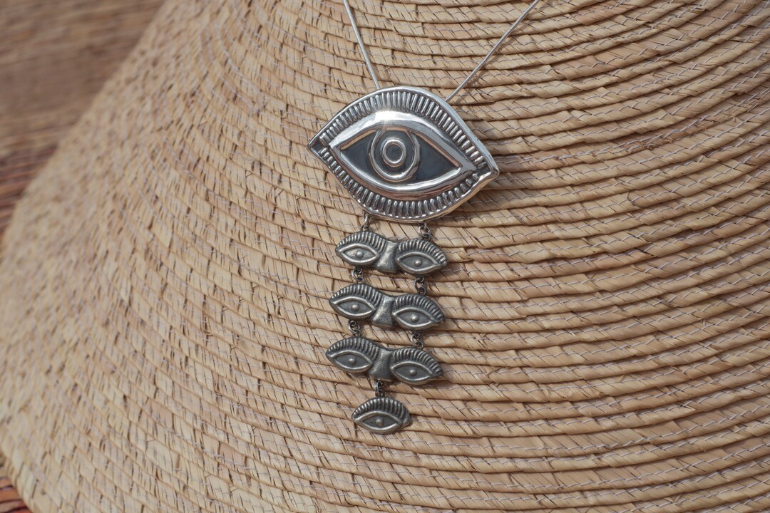 Magic Eye Necklace, Handmade Pendant, Sterling Silver, Esoteric Jewelry ...