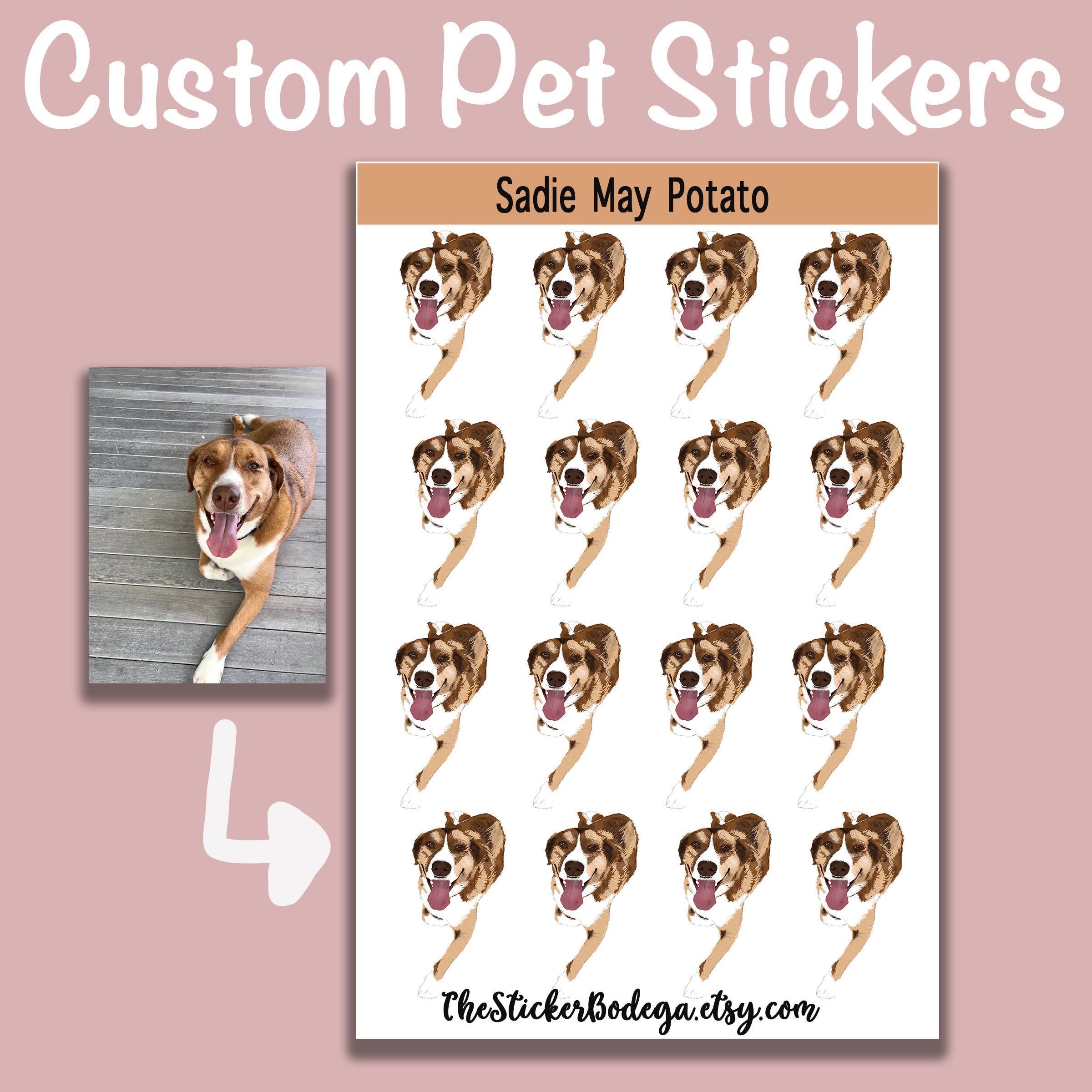 Custom Dog Stickers Animal Lovers Pet stickers Pet Moms | Etsy