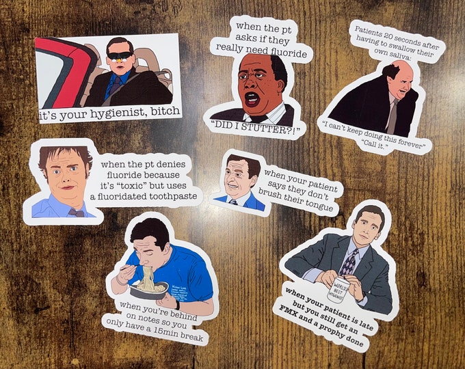 The Office X Dental Crossover Stickers - Etsy