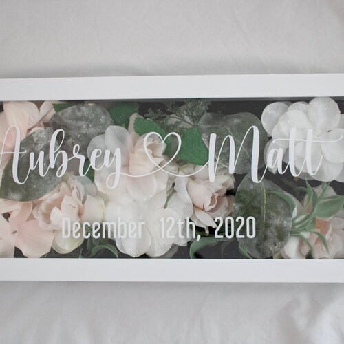 Personalized Wedding Bouquet Shadow Box Wedding Gift Mr and - Etsy
