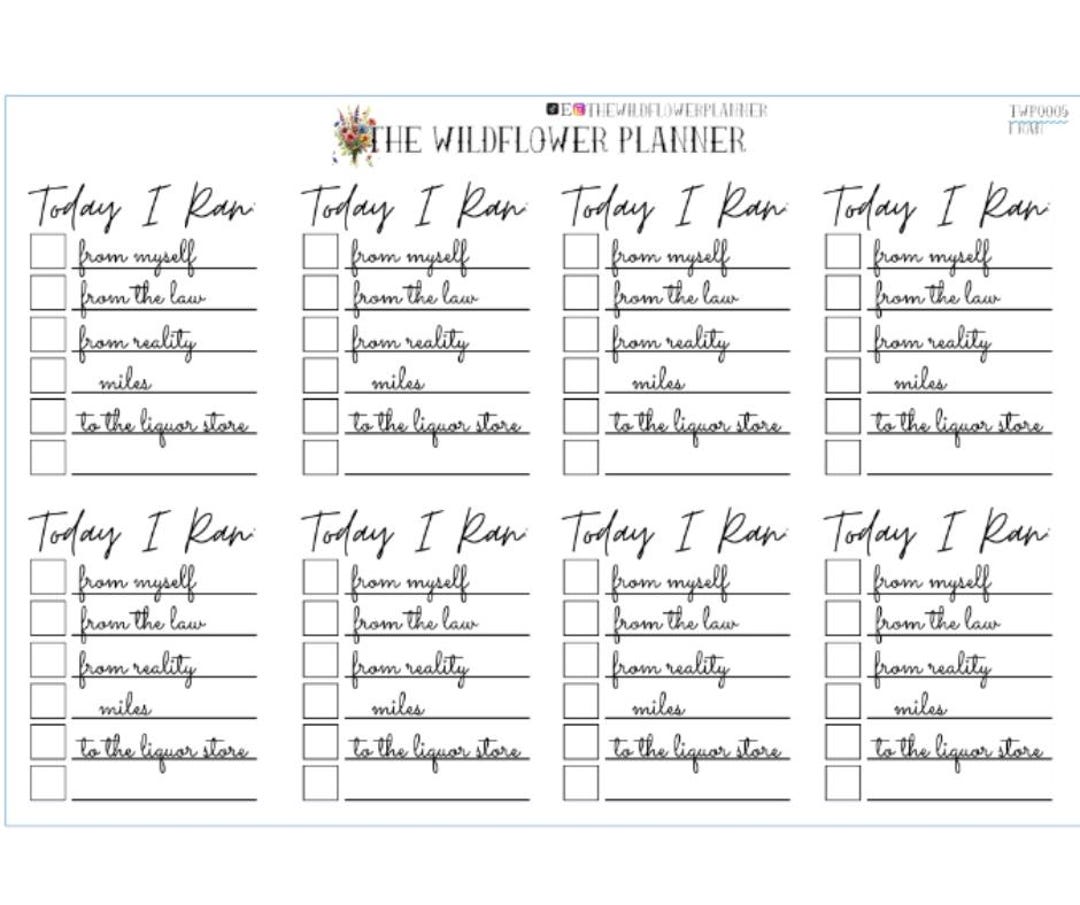 Running Tracker Planner Stickers, Funny Stickers - Etsy