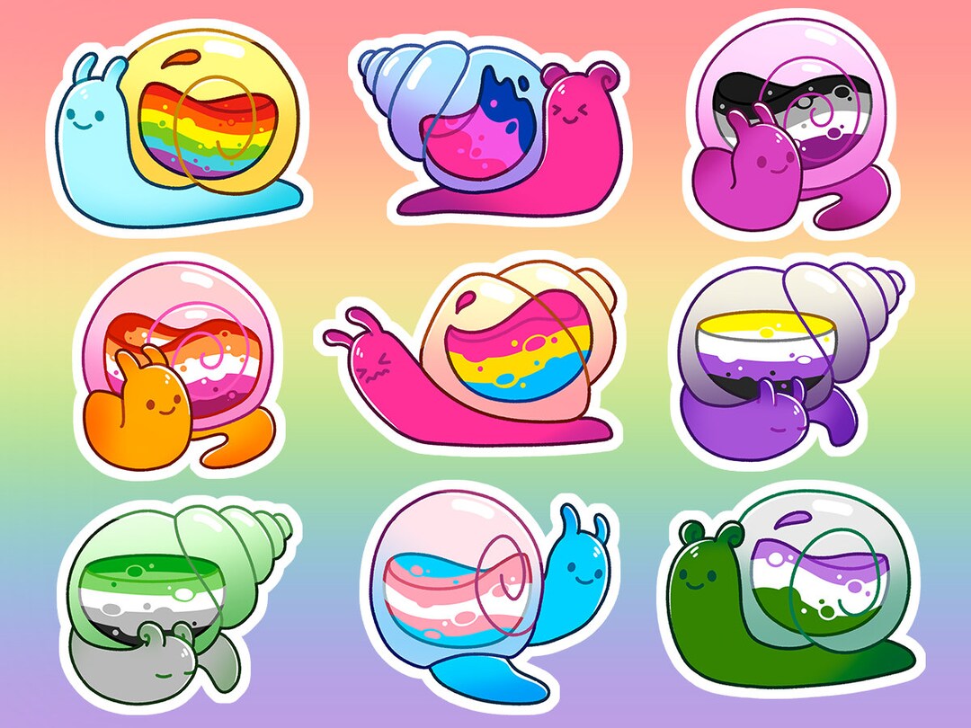 Pride Snail Vinyl Stickers LGBTQ Flag Snails - Etsy