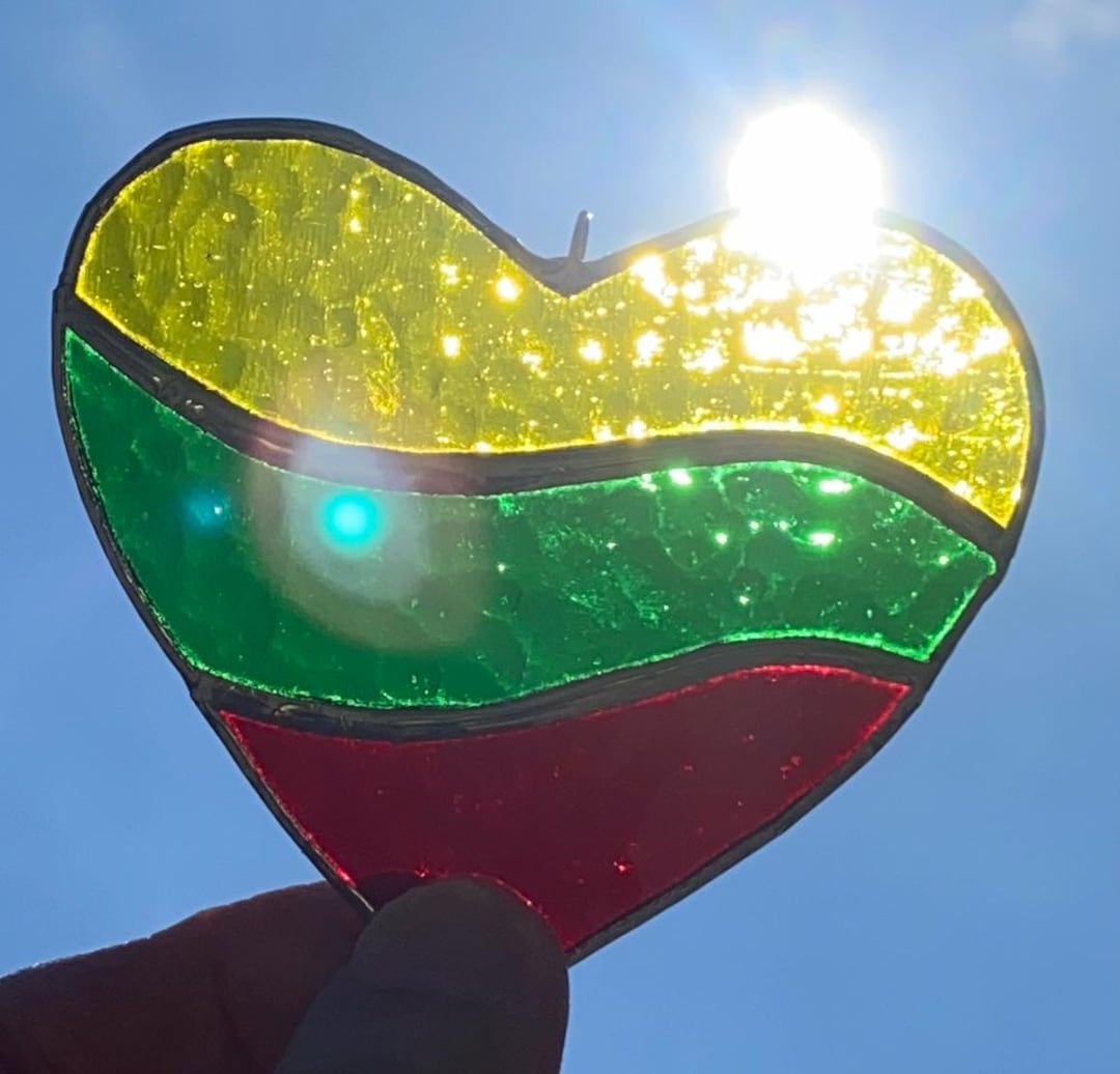 Lithuania Flag Heart Stained Glass and Fridge Magnet - Etsy