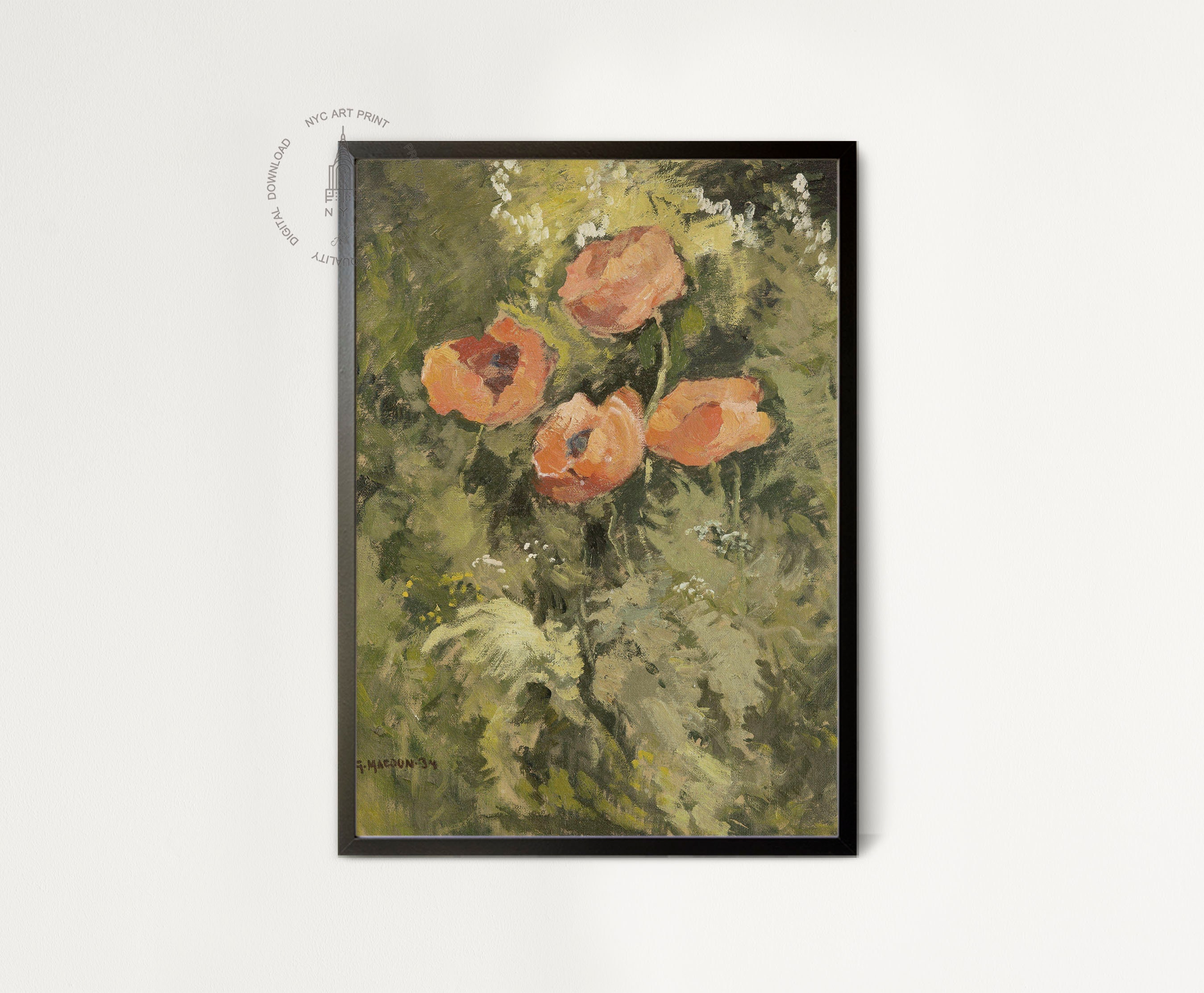 Vintage Poppy Prints, California Poppy Prints, Vintage Flower Painting ...