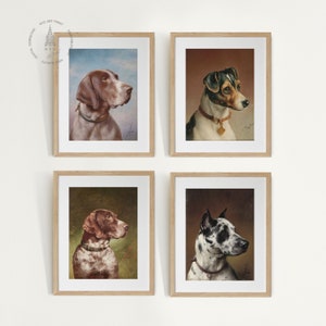 Vintage Dogs Gallery Wall Set of 12, Dogs Print, Vintage Dog Painting ...