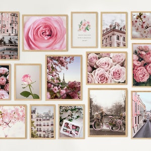 Blush Pink Prints Gallery Wall Set of 15, Pink Poster, Pink Wall Art ...