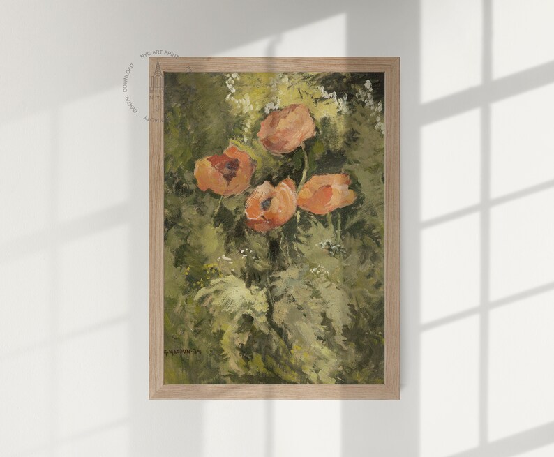 Vintage Poppy Prints, California Poppy Prints, Vintage Flower Painting ...