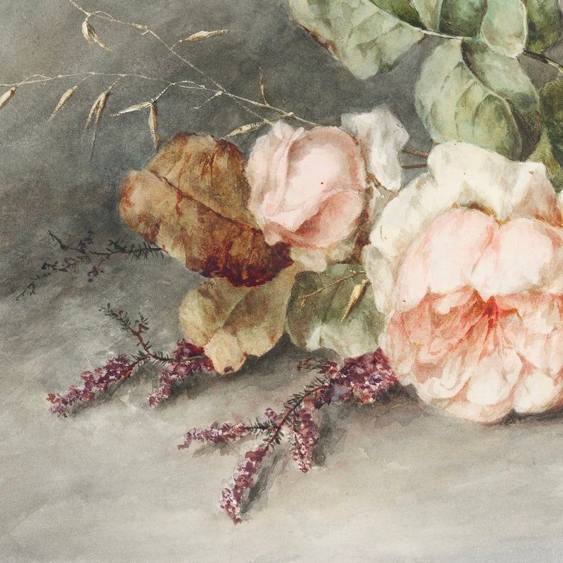 Vintage Botanical Still Life Print, Vintage Flower Floral Roses ...