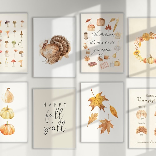 Fall Wall Art Autumn Gallery Wall Set of 16 Autumn Printable - Etsy