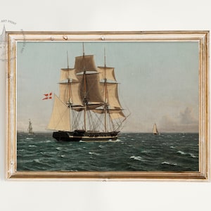 Vintage Warship Wall Art Set of 12, Sailing Ship Prints, Nautical ...