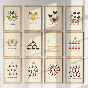 Twelve Days of Christmas Printable, Christmas Prints Gallery Wall Set ...