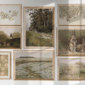 Vintage Spring Gallery Wall Set of 8, Rustic Printable Wall Art ...